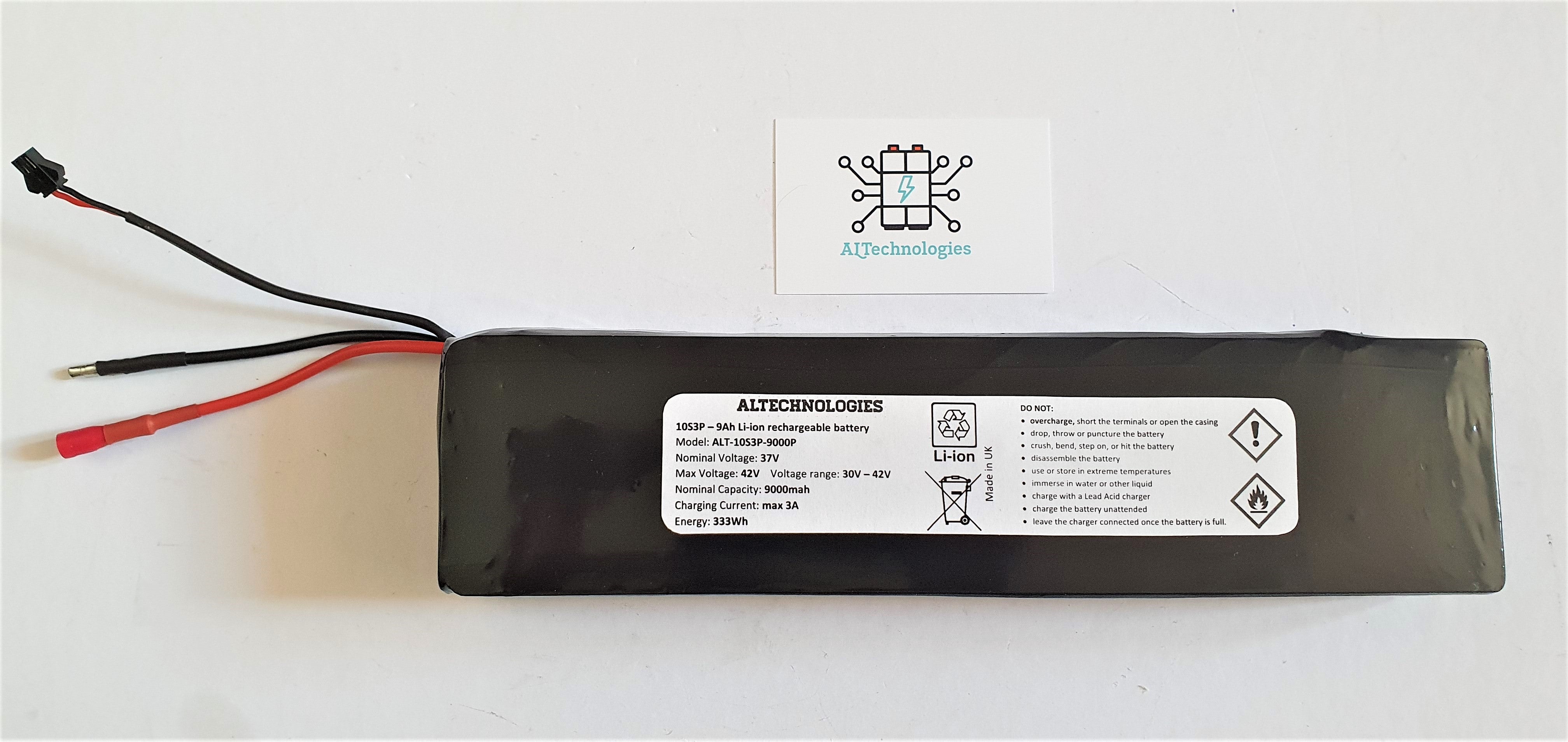 Fiido D1 D2 ebike replacement battery li-ion 36V 10S3P 9Ah 10.5Ah li ...