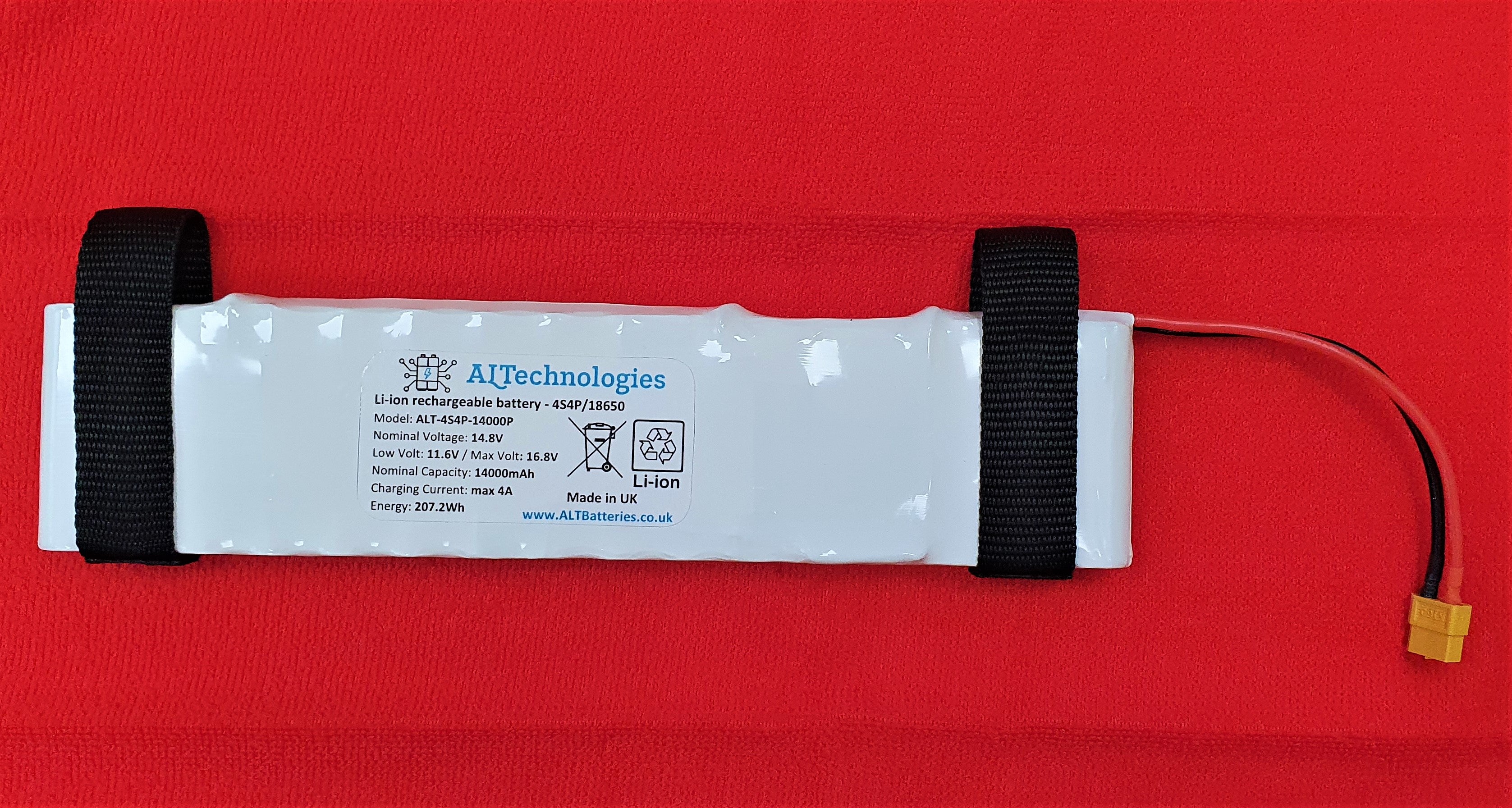 ND2 bait boat Lithium Battery Pack Li-ion 14.8V 14Ah - with finger str