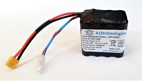 11.1V 3S Li-ion battery pack (12.6V) 3S4P - balance leads - bait boat ...