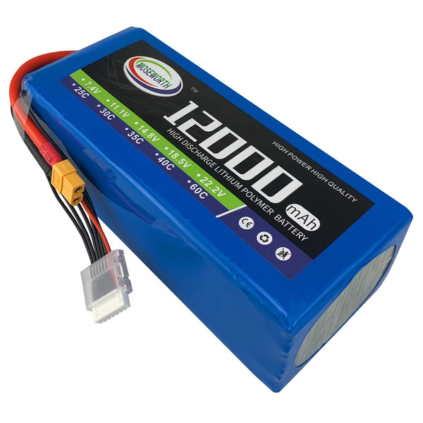 11.1V (12.6V) 3S 12000mAh LiPo Battery Pack RC Cars Bait Boat Drone Ai ...